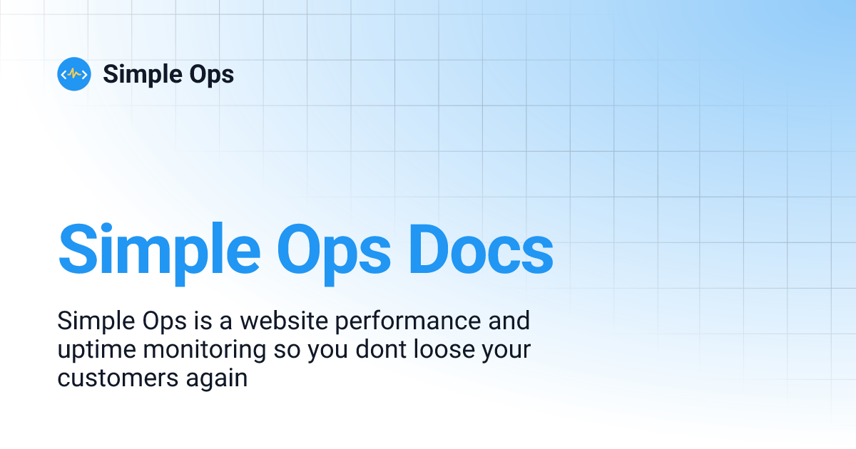 Simple Ops Docs | Simple Ops